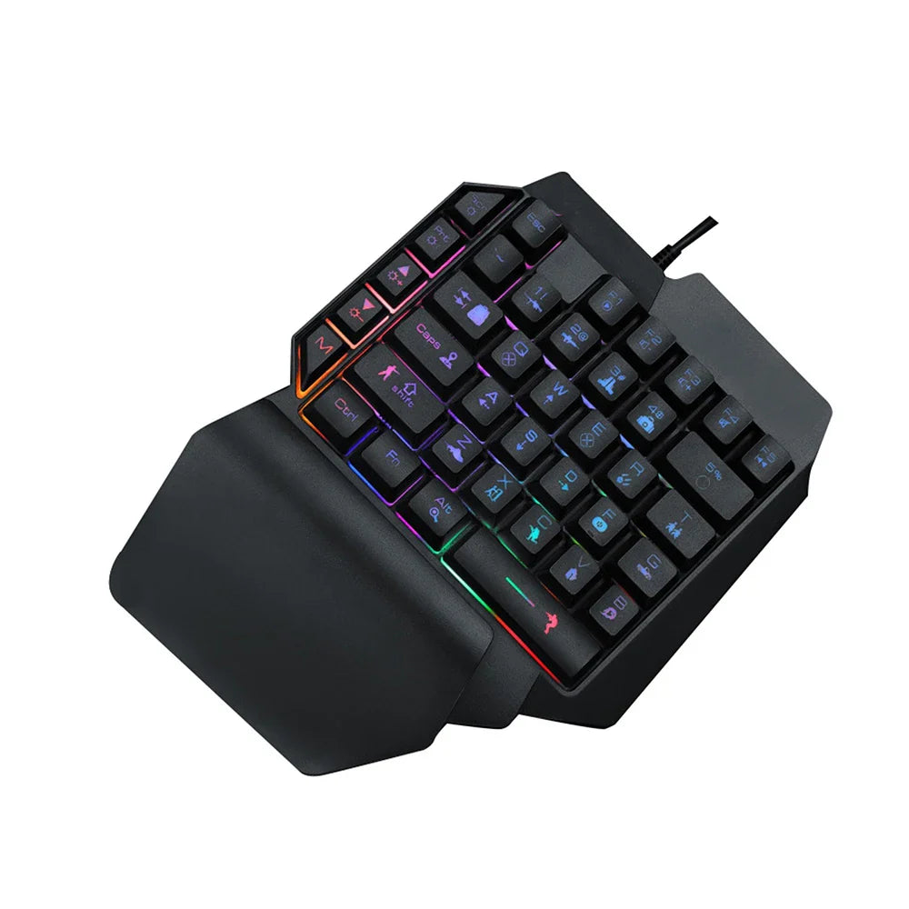 Rgb One-Handed Usb Wired Gaming Keyboard 39 Keys – Mjg Store