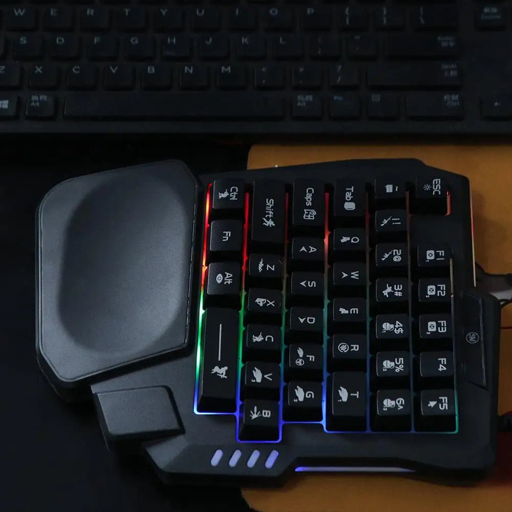 Gaming Mechanical One-Handed Keyboard With Led Backlight – Mjg Store