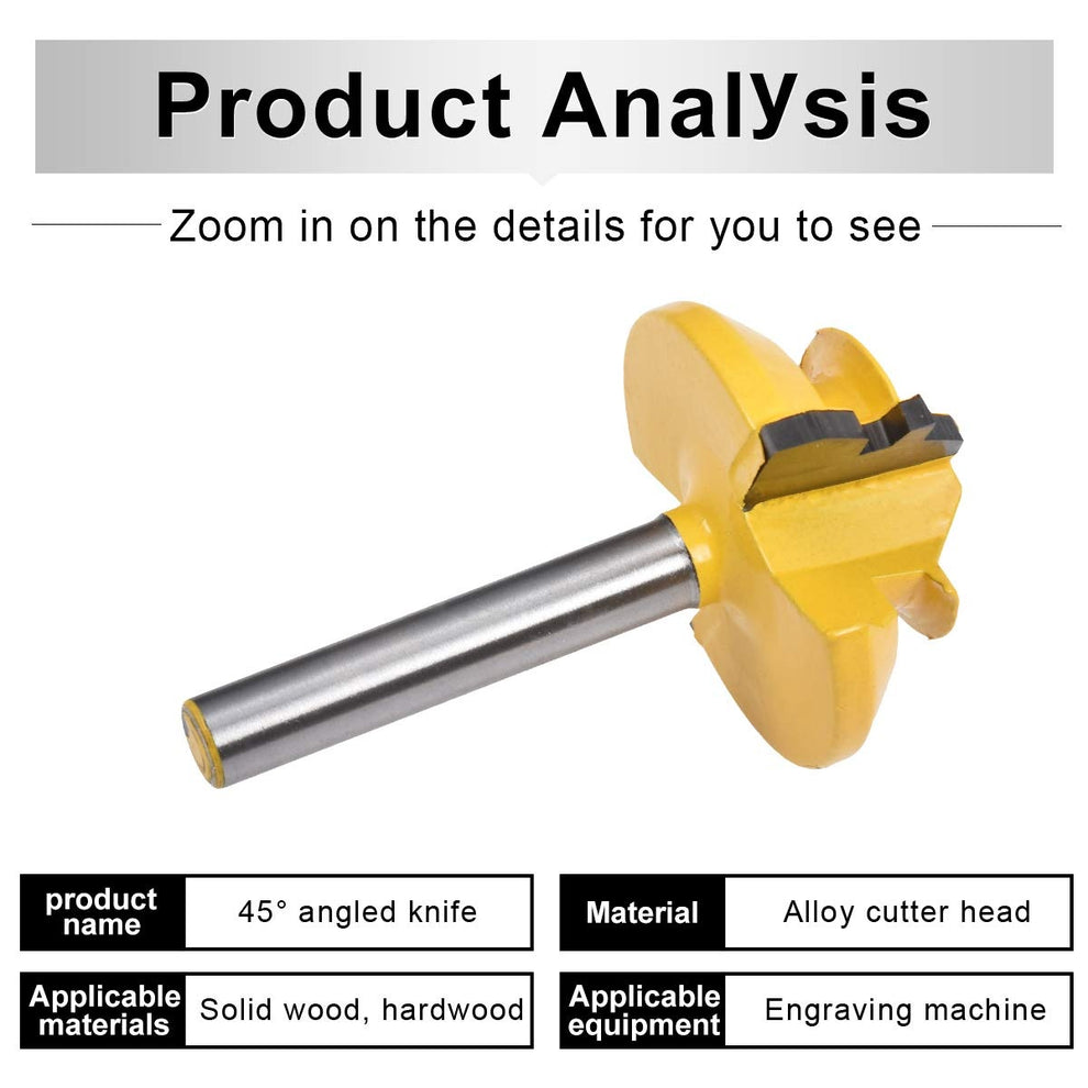 45 Degree Precision Lock Miter Router Bit Woodworking Joinery Tool ...