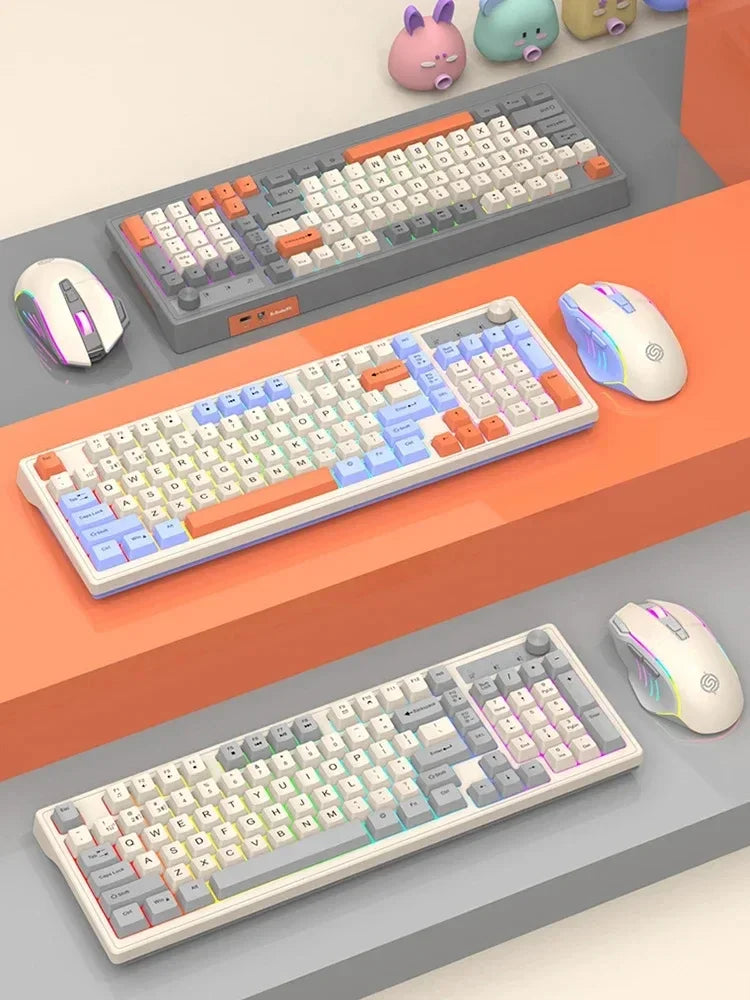 Wireless Mechanical Keyboard With Rgb Backlight And Knob – Mjg Store