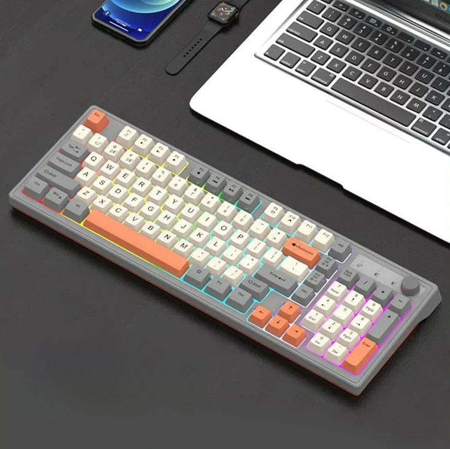 Wireless Mechanical Keyboard With Rgb Backlight And Knob – Mjg Store