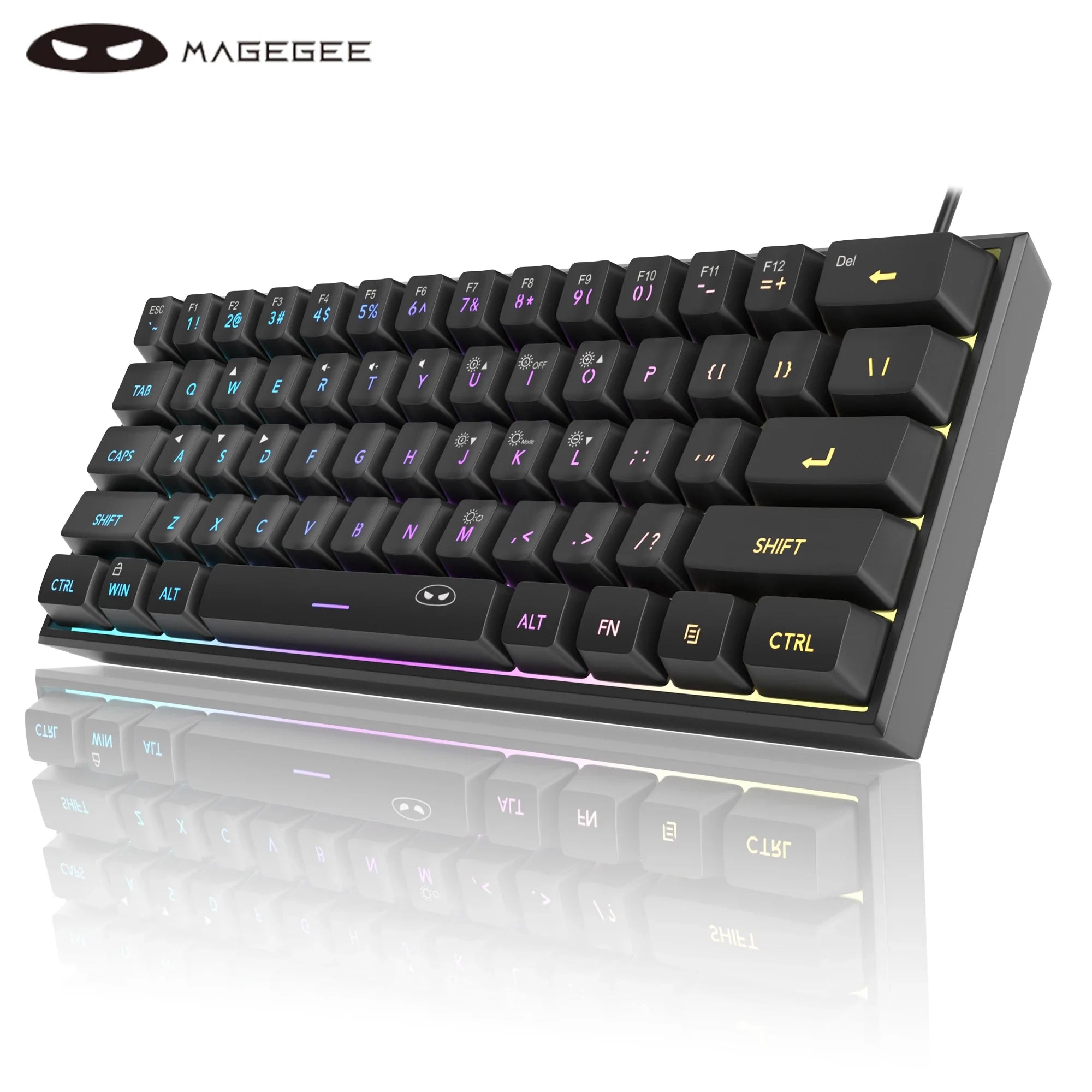Ultra-Compact 60% Rgb Gaming Keyboard, 61 Keys, Waterproof – Mjg Store